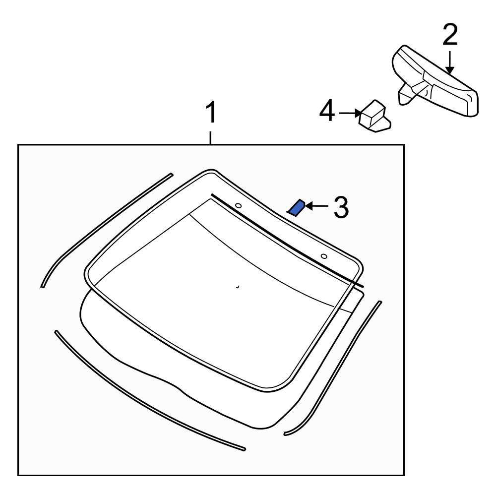 Ford OE F7AZ17698BA - Interior Rear View Mirror Bracket