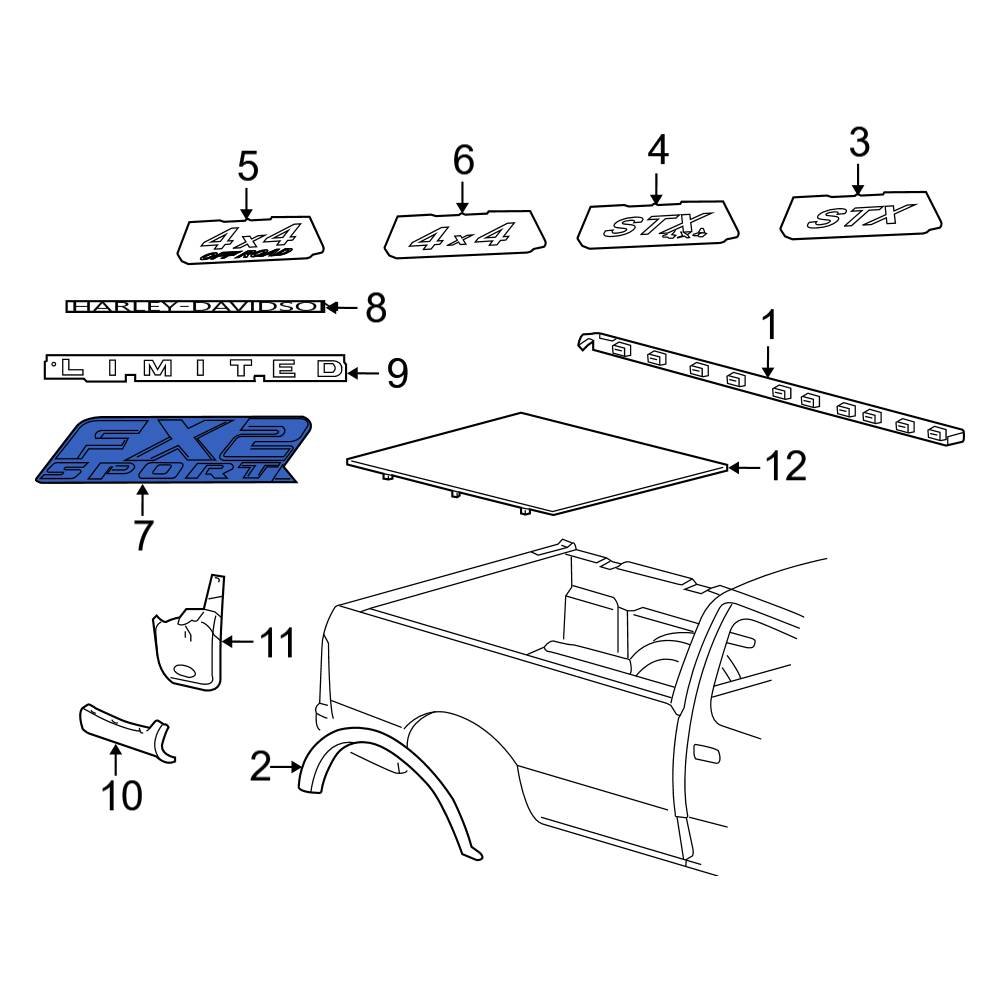 Ford OE 7L3Z9925622AA - Rear Truck Bed Decal
