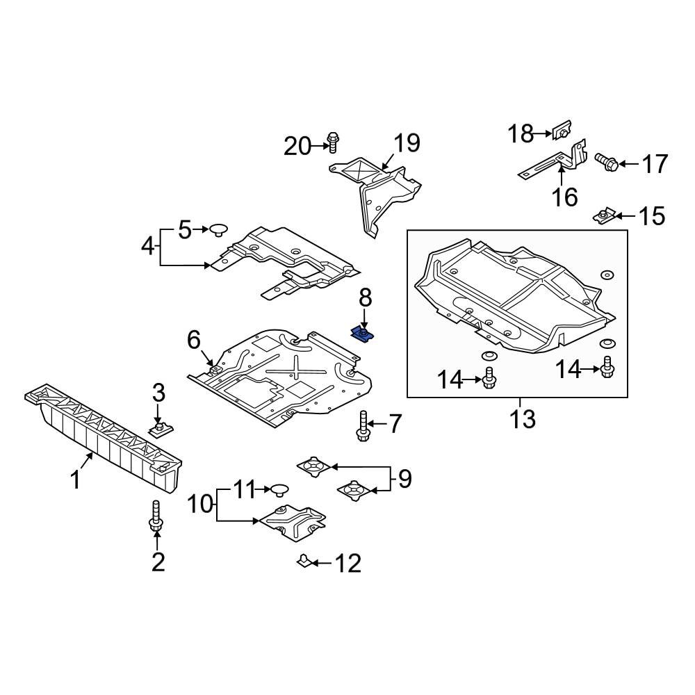 Ford OE W715288S439 - Powertrain Skid Plate Clip