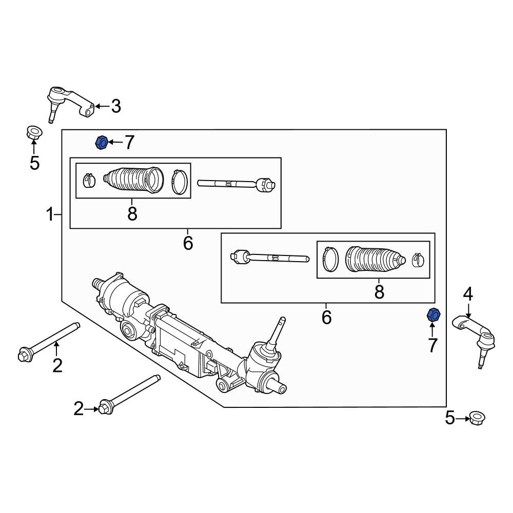 Ford OE W712367S440 - Inner Steering Tie Rod Nut