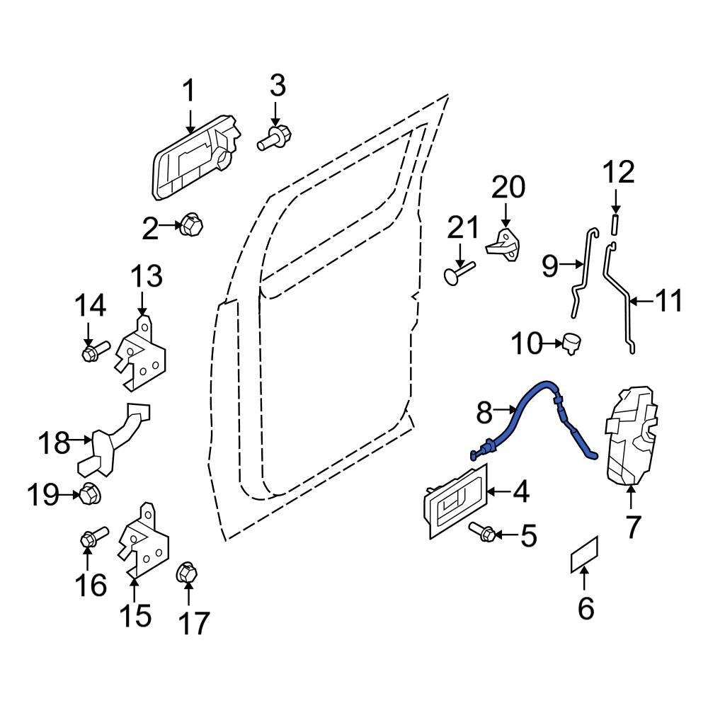 Ford OE 9L3Z54221A00A - Rear Door Latch Cable