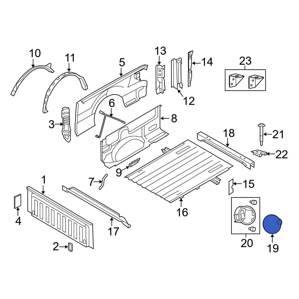 Ford OE 9L3Z99405A26AA - Rear Fuel Filler Door