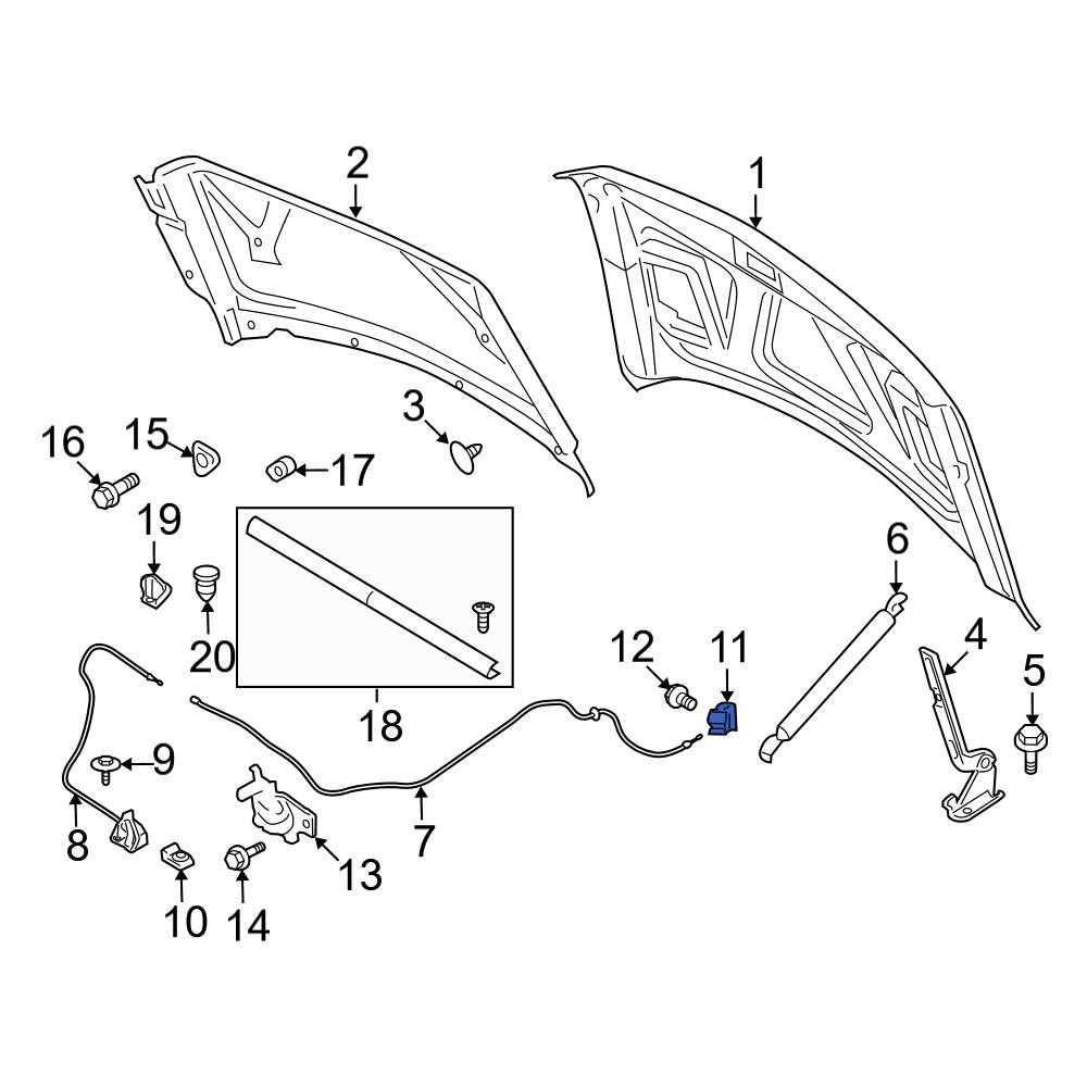 Ford OE 9L3Z16916AA - Front Hood Release Handle