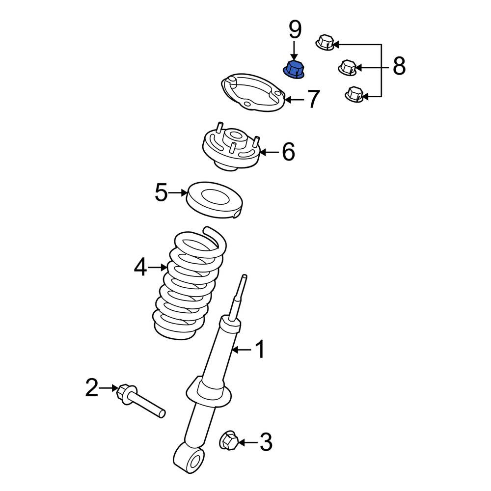 Ford OE W712134S440 - Rear Suspension Strut Mount Nut