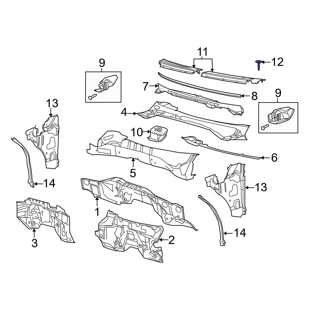 Ford OE W710312S300 - Cowl Cover Clip