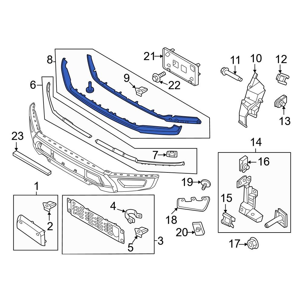 Ford OE ML3Z17D957AAPTM - Front Upper Bumper Trim
