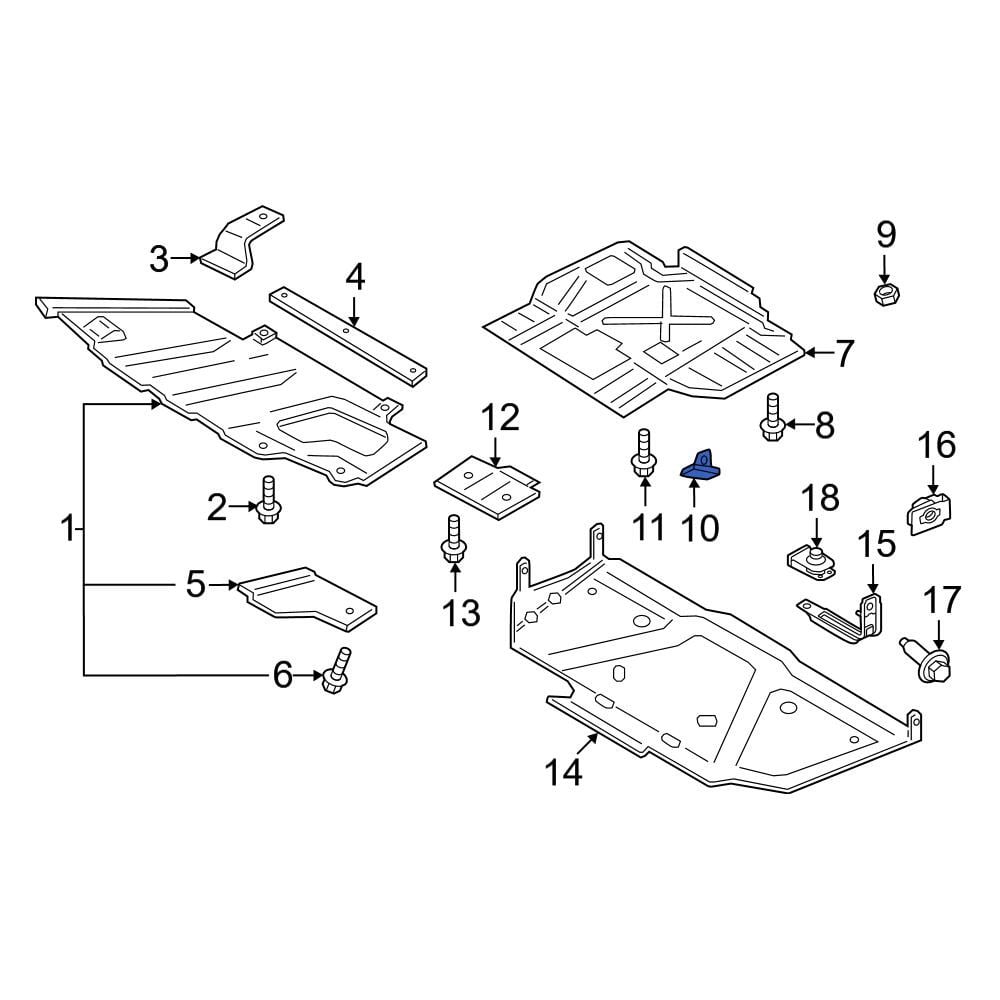 Ford OE W715288S439 - Powertrain Skid Plate Clip