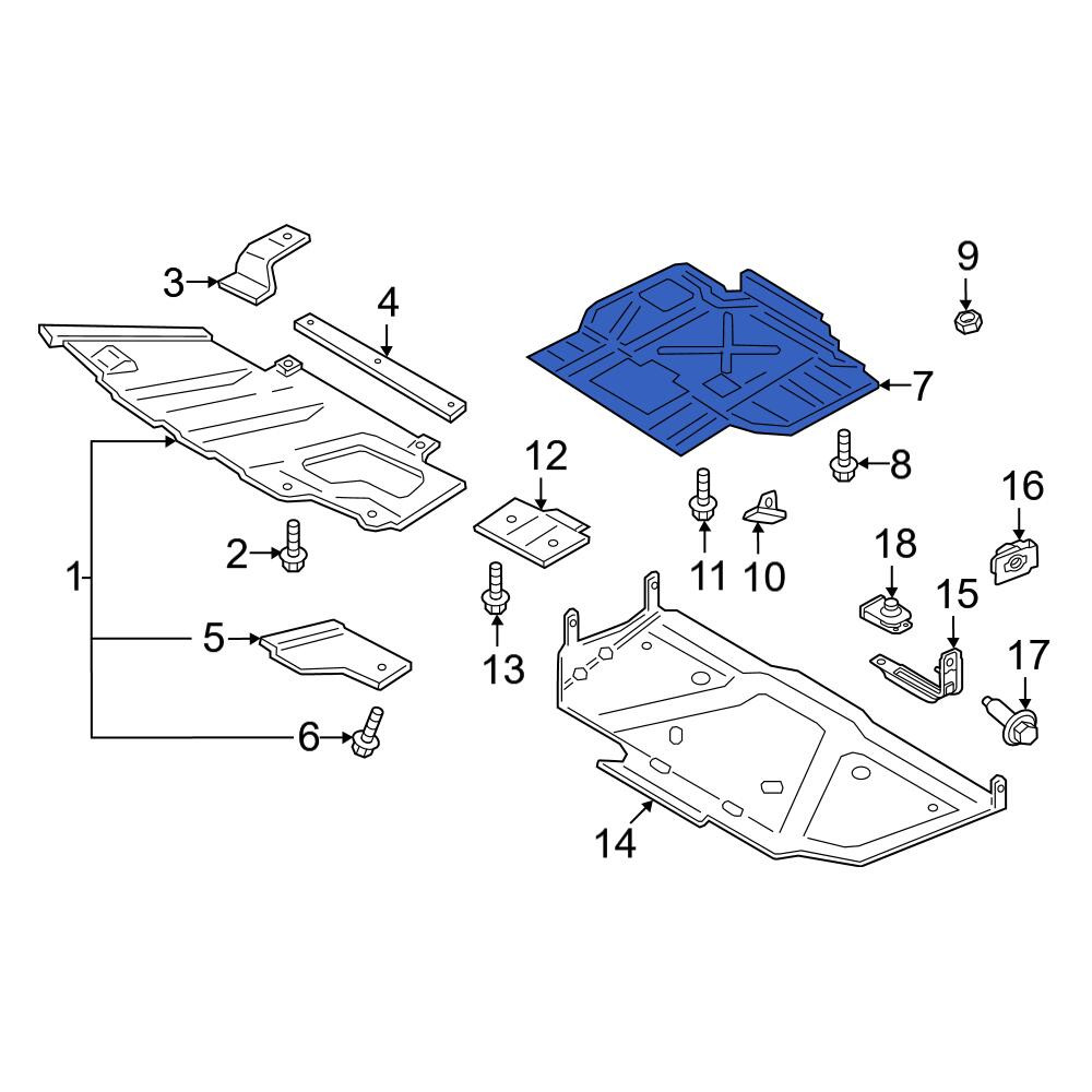 Ford OE FL3Z5D032E - Front Powertrain Skid Plate