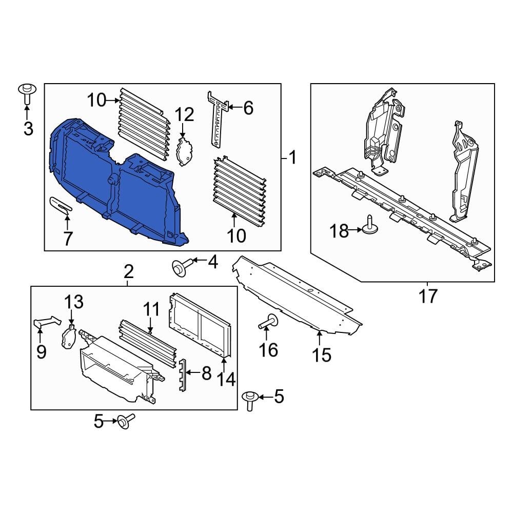 Ford OE JL3Z8475E - Front Upper Radiator Shutter Assembly