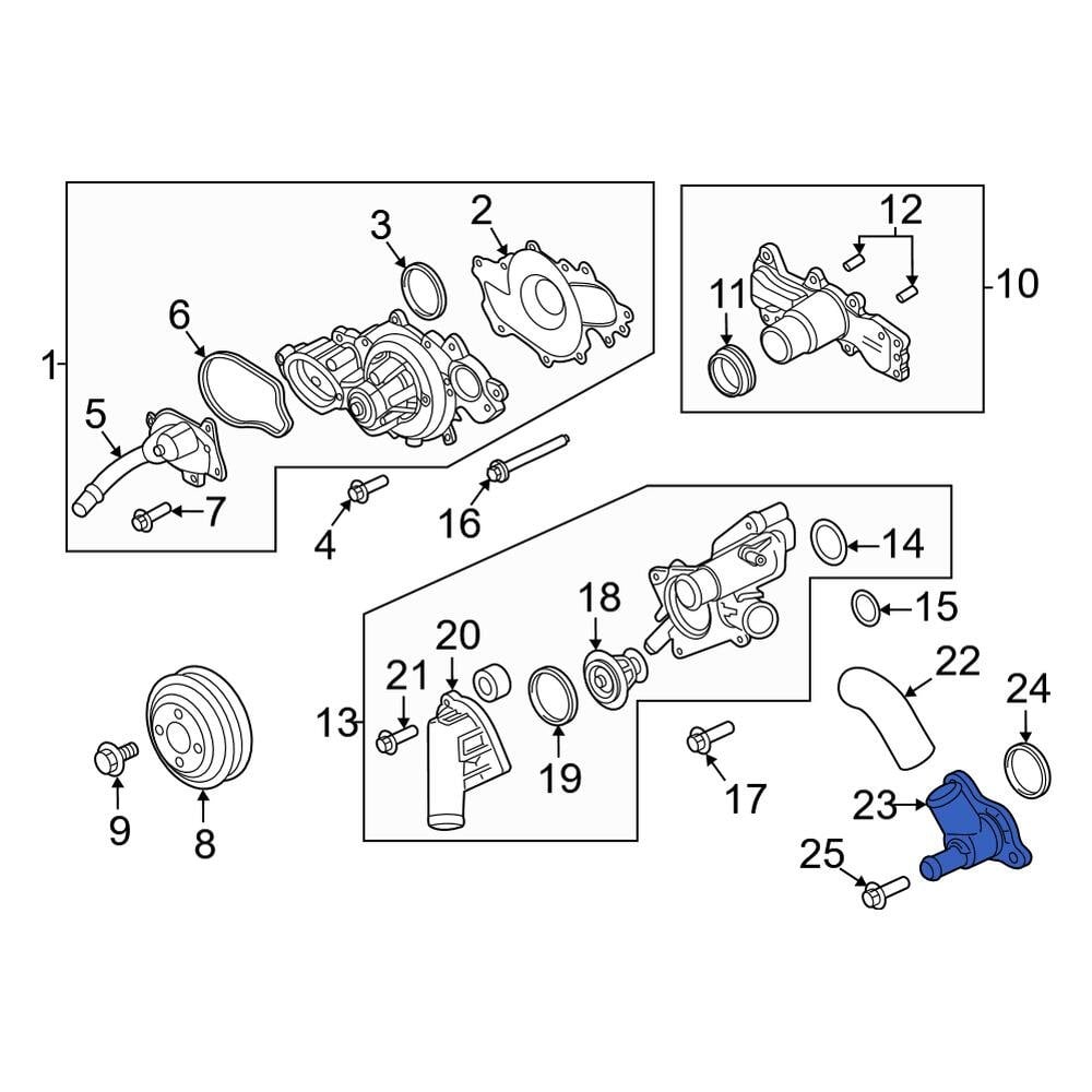 Ford OE HL3Z8592A - Engine Coolant Outlet Flange