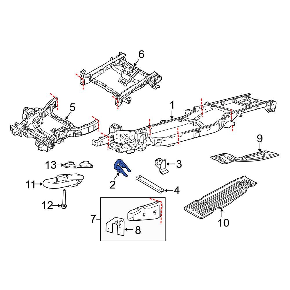 Ford OE FL3Z5F057D - Front Left Frame Rail Bracket