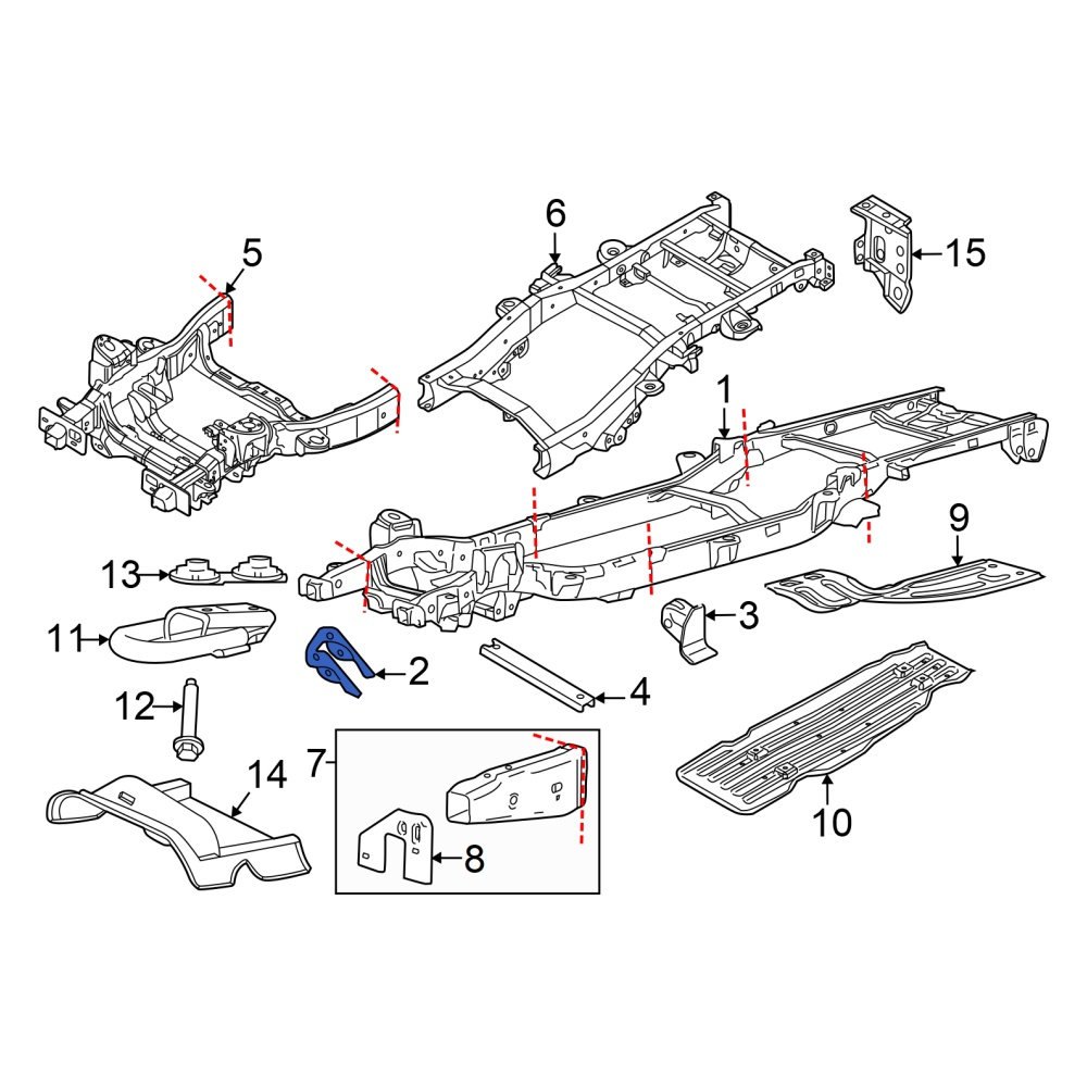 Ford OE FL3Z5F057E - Front Right Frame Rail Bracket