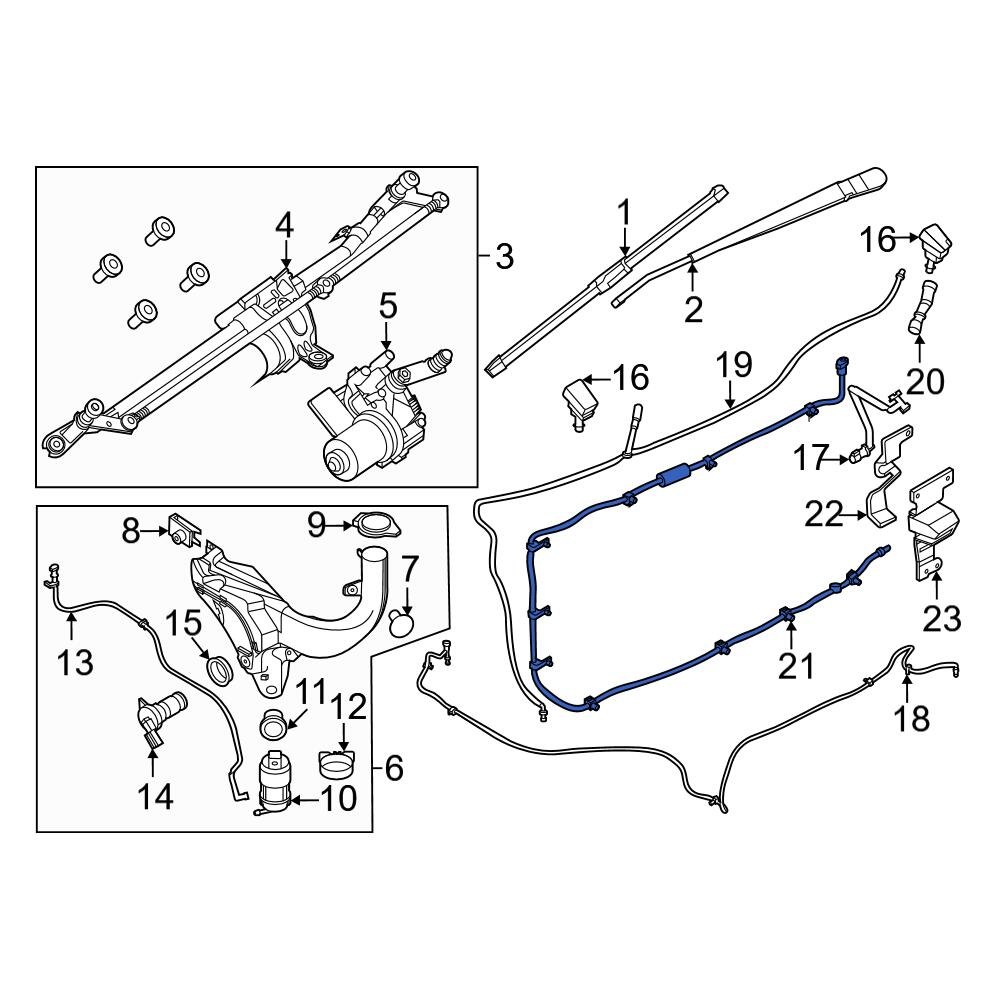 Ford OE ML3Z17A605F - Front Lower Windshield Washer Hose