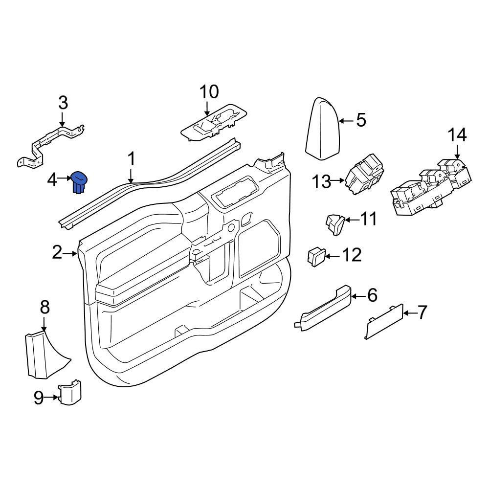 Ford OE GL3Z1521999AA - Front Inner Door Lock Knob Bezel