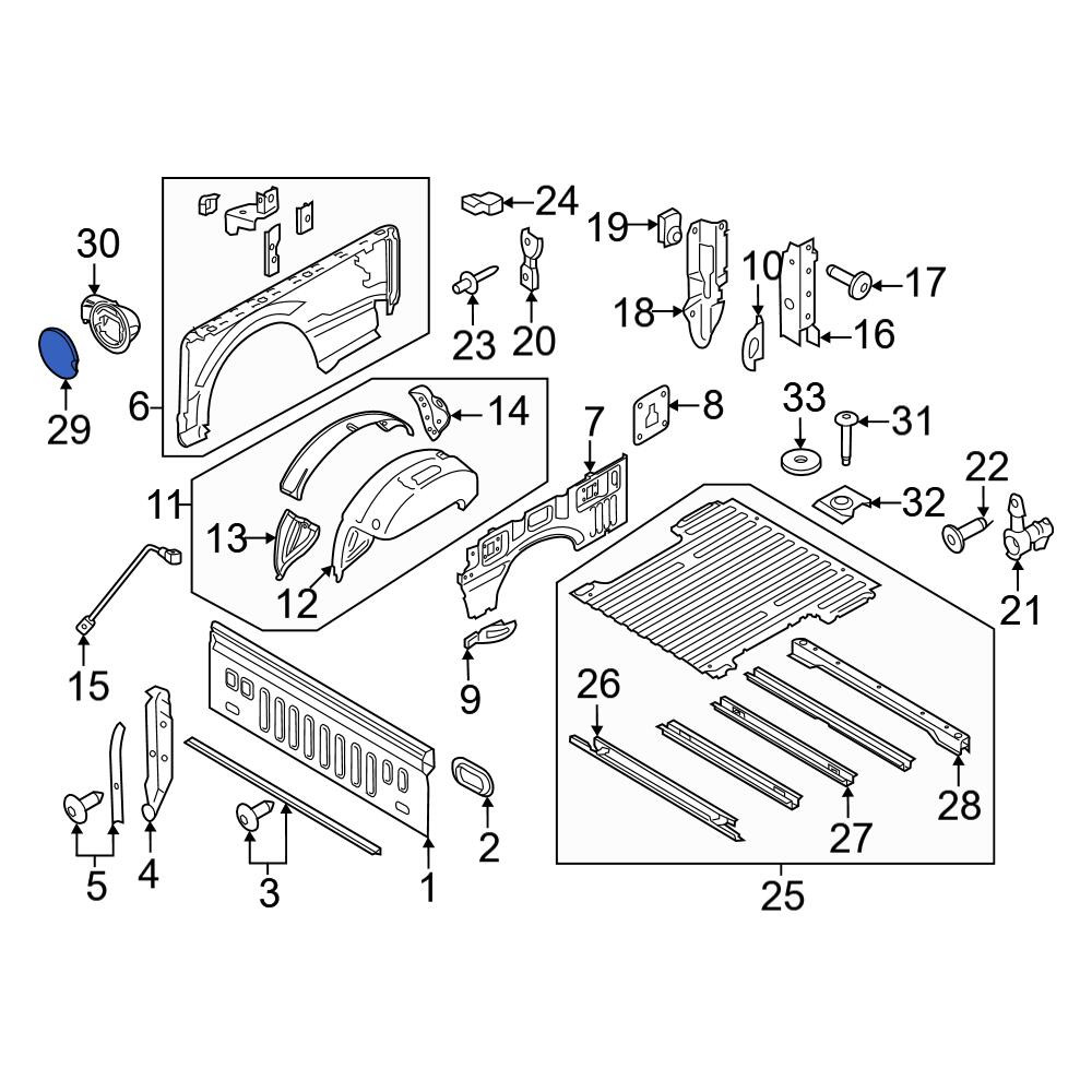 Ford OE FL3Z99405A26BPTM - Rear Fuel Filler Door