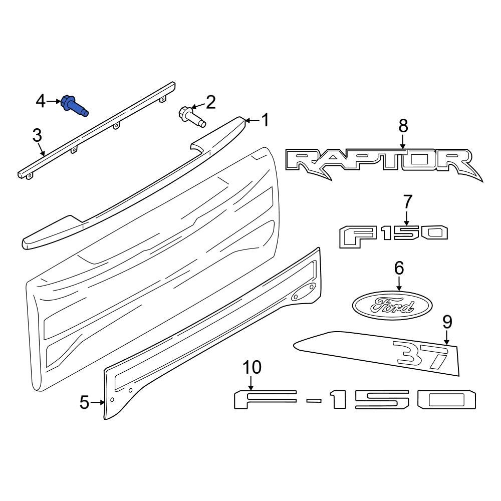 Ford OE N807673S - Tailgate Trim Cover Clip