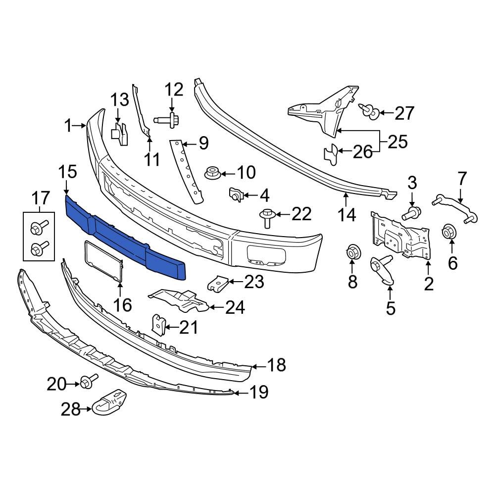 Ford OE FL3Z17E810AA - Front Bumper Trim
