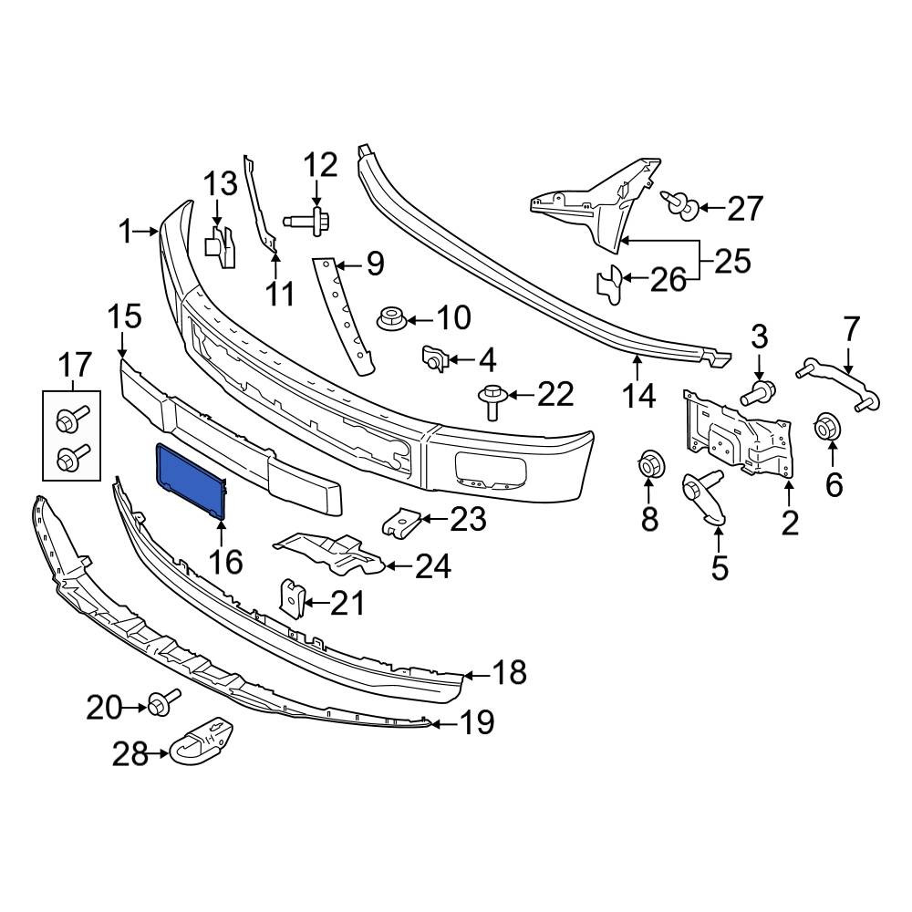 Ford OE FL3Z17A385A - Front License Plate Bracket