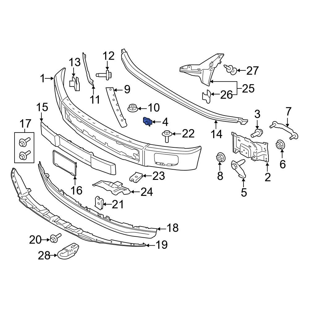 Ford OE N800296S439 - Front Upper Bumper Face Bar Nut