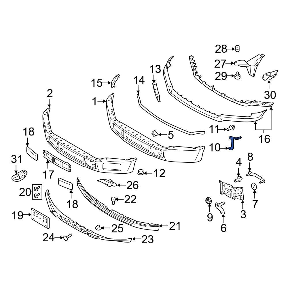 Ford OE JL3Z17754A - Right Upper Bumper Face Bar Bracket