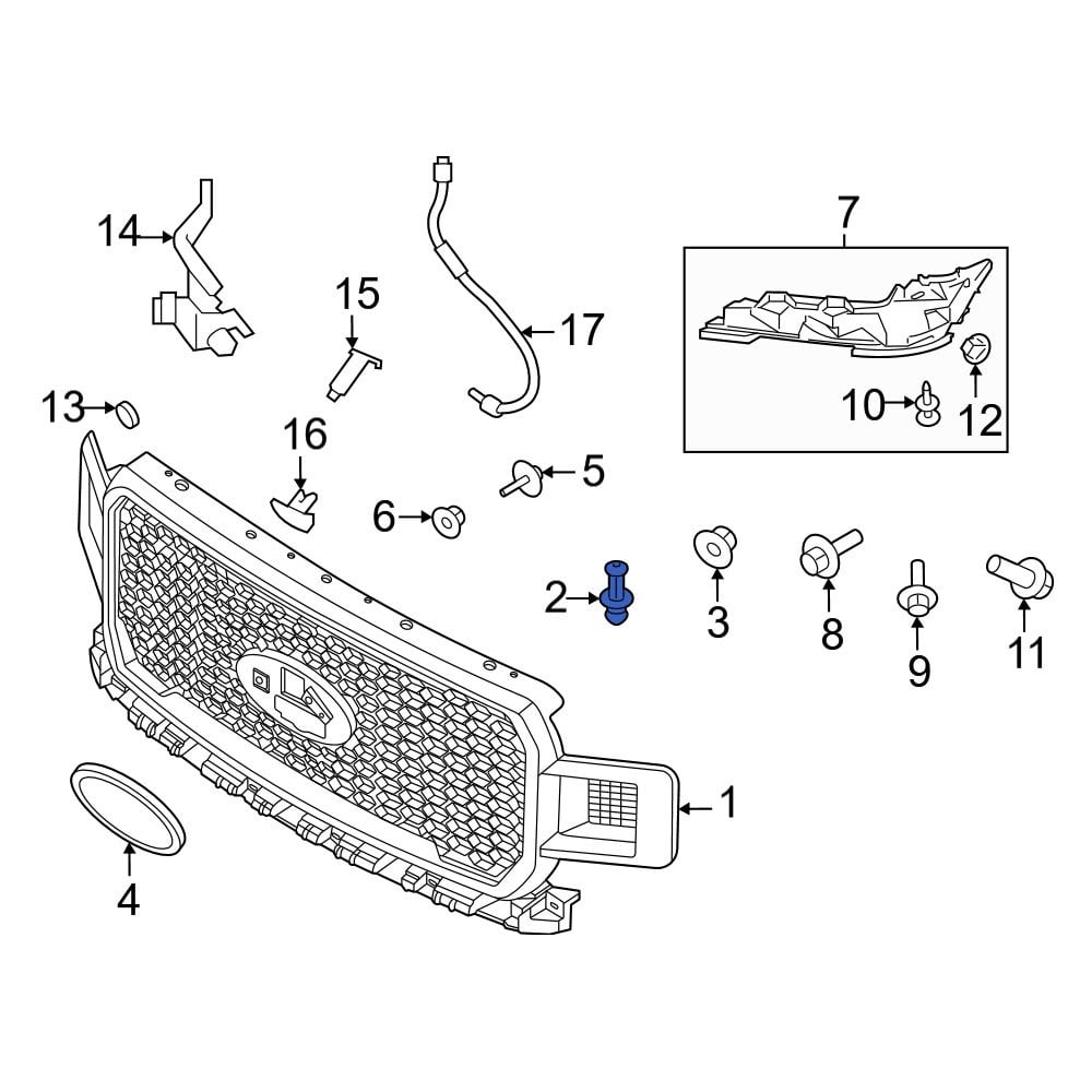 Ford OE W714584S300 - Front Grille Rivet