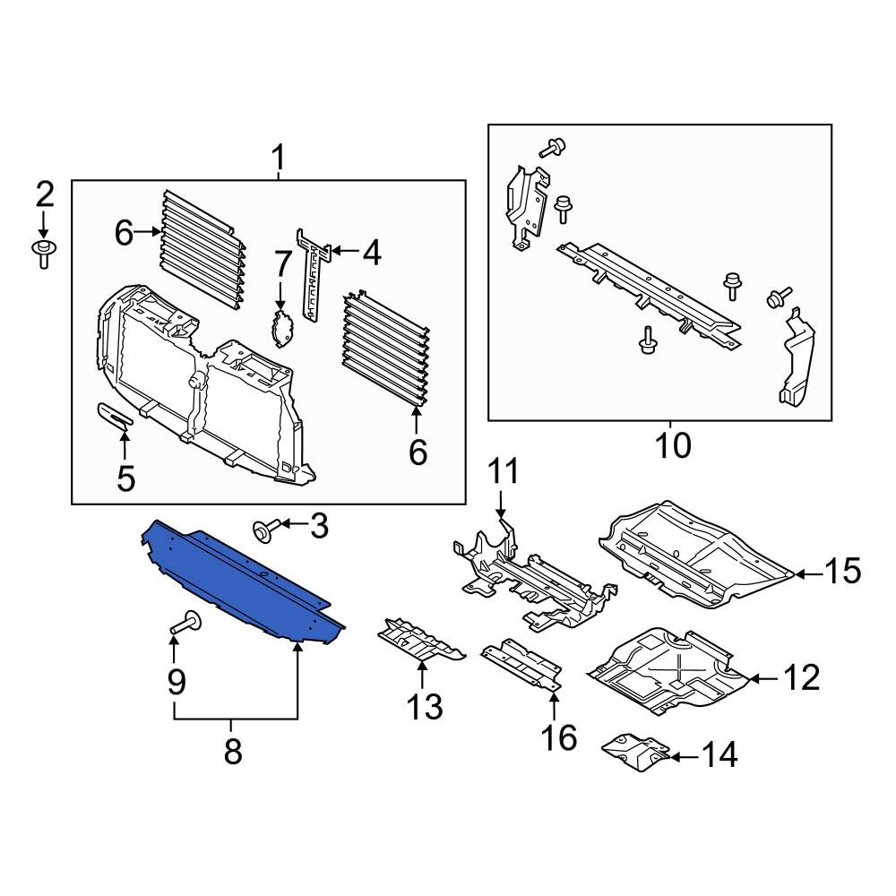 Ford OE JL3Z8327D - Front Lower Radiator Support Air Deflector