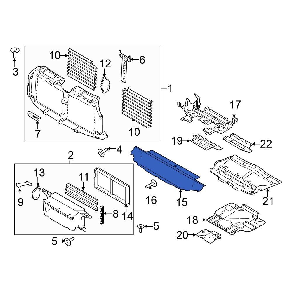 Ford OE JL3Z8327A - Front Lower Radiator Support Air Deflector