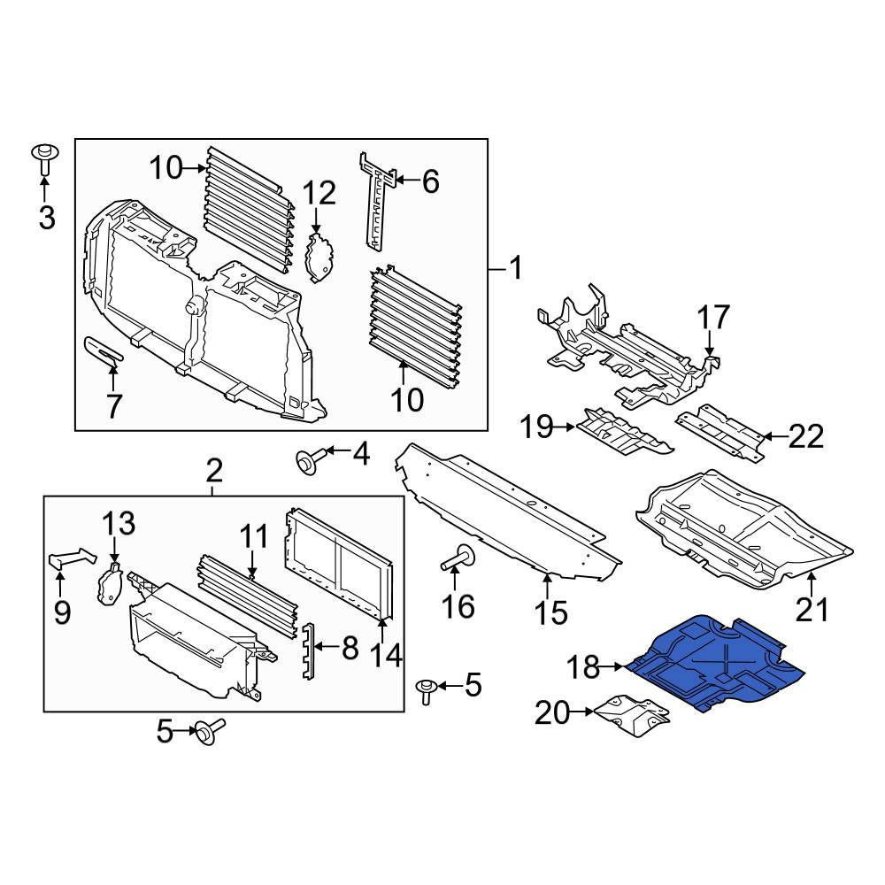 Ford OE FL3Z5D032E - Front Powertrain Skid Plate
