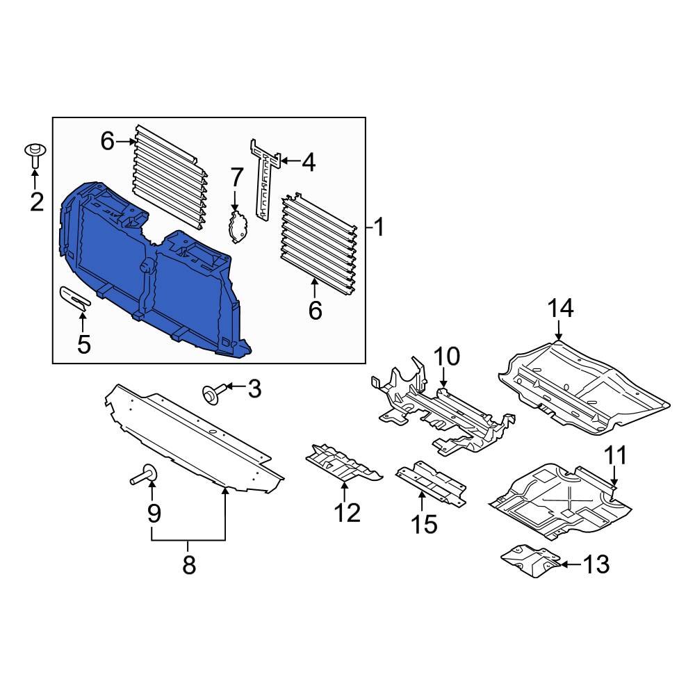 Ford OE FL3Z8475F - Front Upper Radiator Shutter Assembly