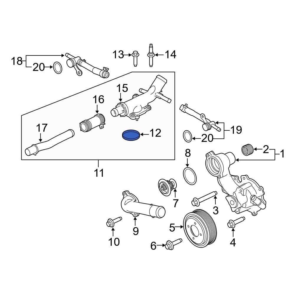 Ford OE FT4Z8C387A - Engine Water Pump Outlet Pipe Gasket
