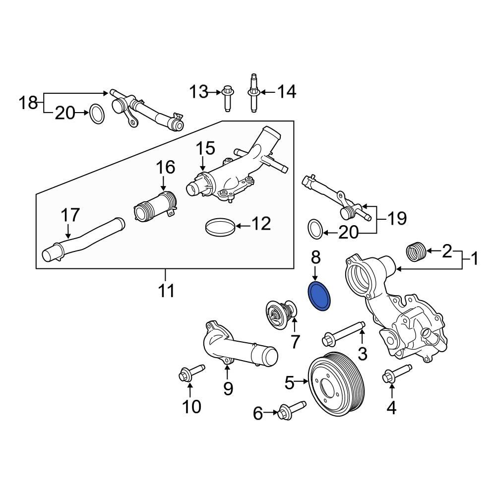 Ford OE BR3Z8255A - Engine Coolant Thermostat Gasket