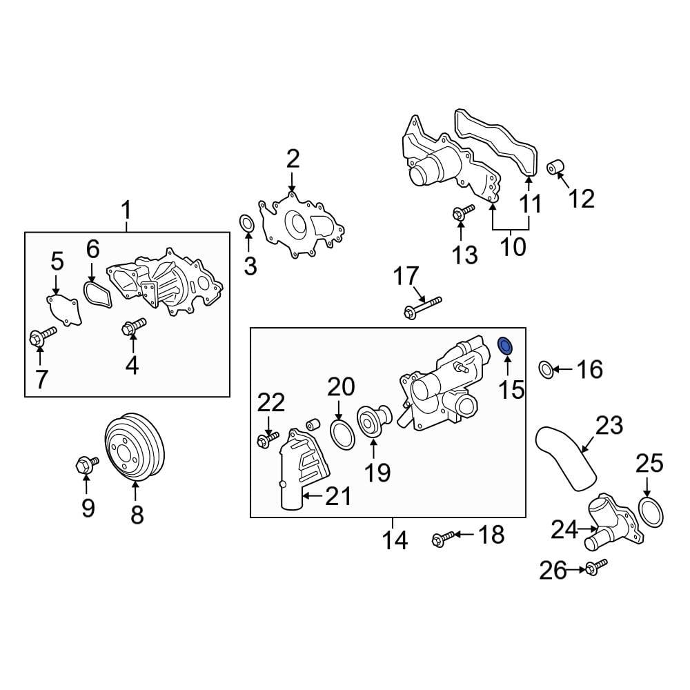Ford OE HL3Z8507D - Engine Coolant Thermostat Housing Gasket