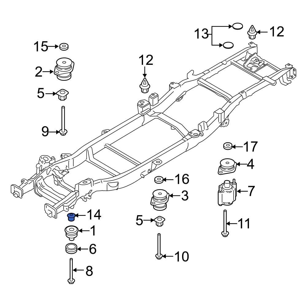Ford OE 7C3Z6A065A - Lower Body Mount Cushion Sleeve