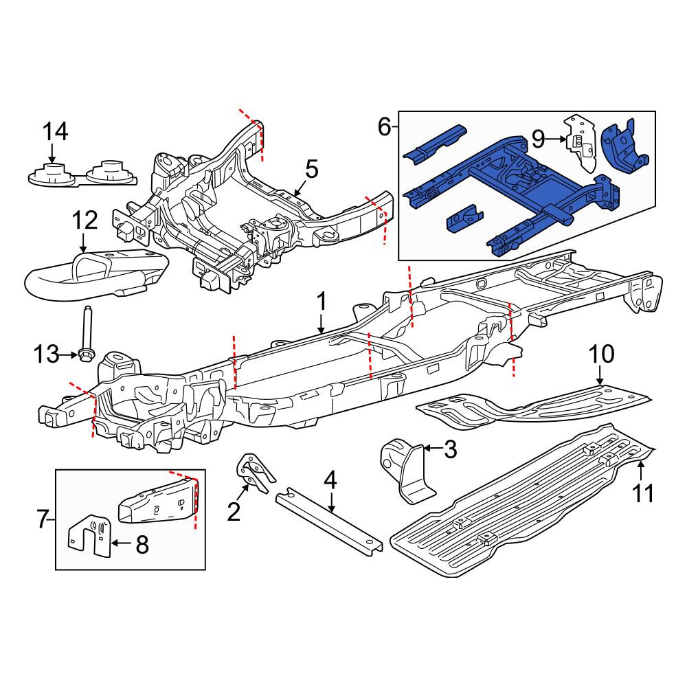 Ford OE FL3Z17N775F - Rear Frame Rail