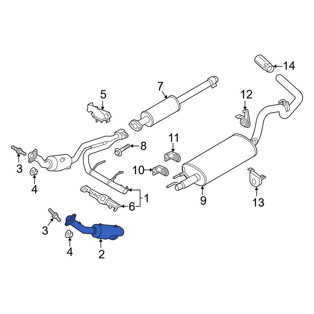 Ford OE FL3Z5E212E - Left Catalytic Converter