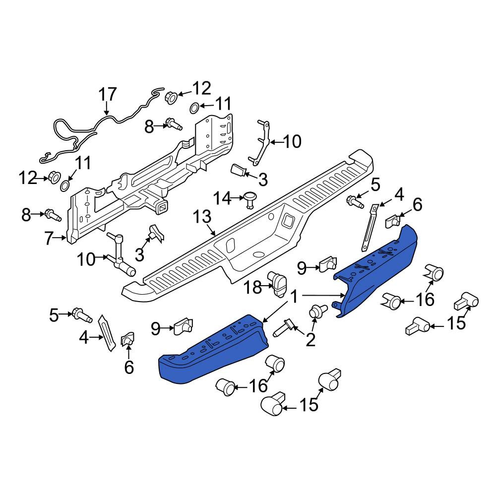 Ford OE FL3Z17906A - Rear Bumper Face Bar
