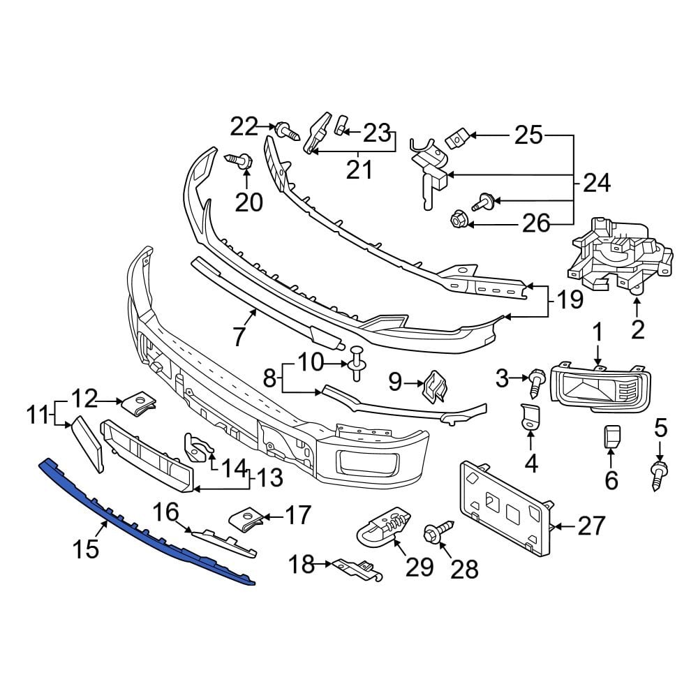 Ford OE RL3Z8419BA - Front Lower Center Bumper Trim