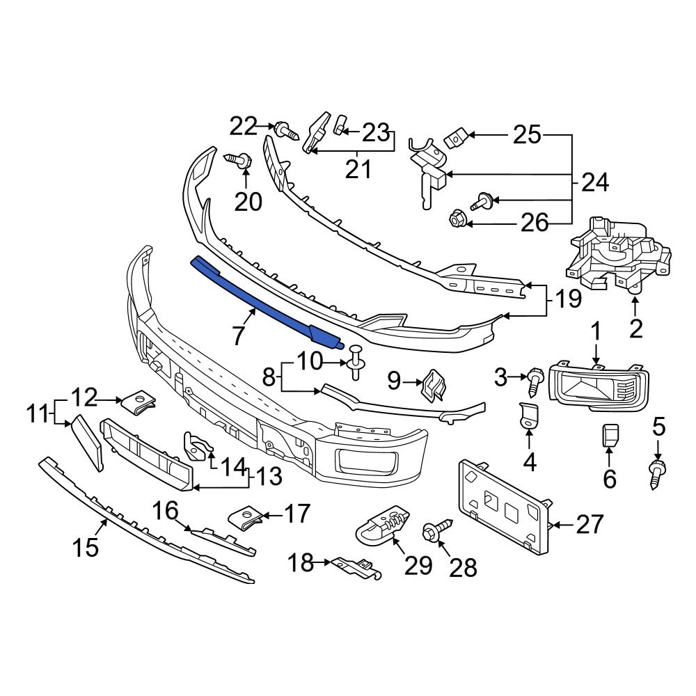 Ford OE RL3Z17626A - Front Center Valance Panel