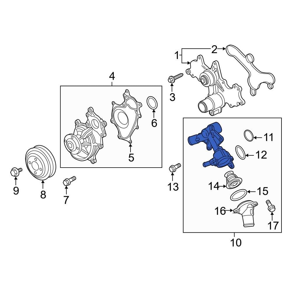 Ford OE BL3Z8A586G - Engine Coolant Thermostat Kit