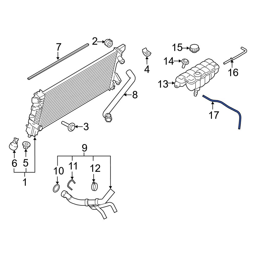 Ford OE JL3Z8276B - Lower Engine Coolant Overflow Hose