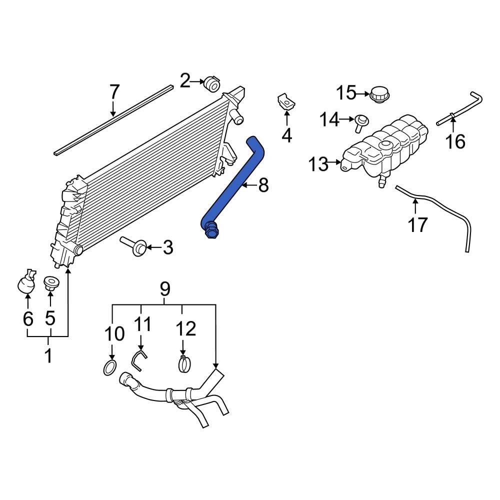 Ford OE ML3Z8260J - Upper Radiator Coolant Hose