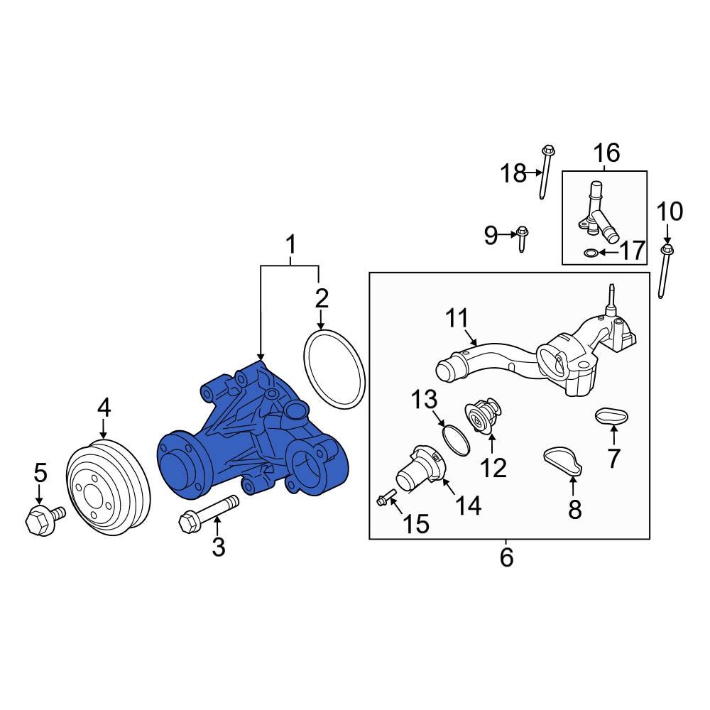 Ford OE BR3Z8501S - Engine Water Pump