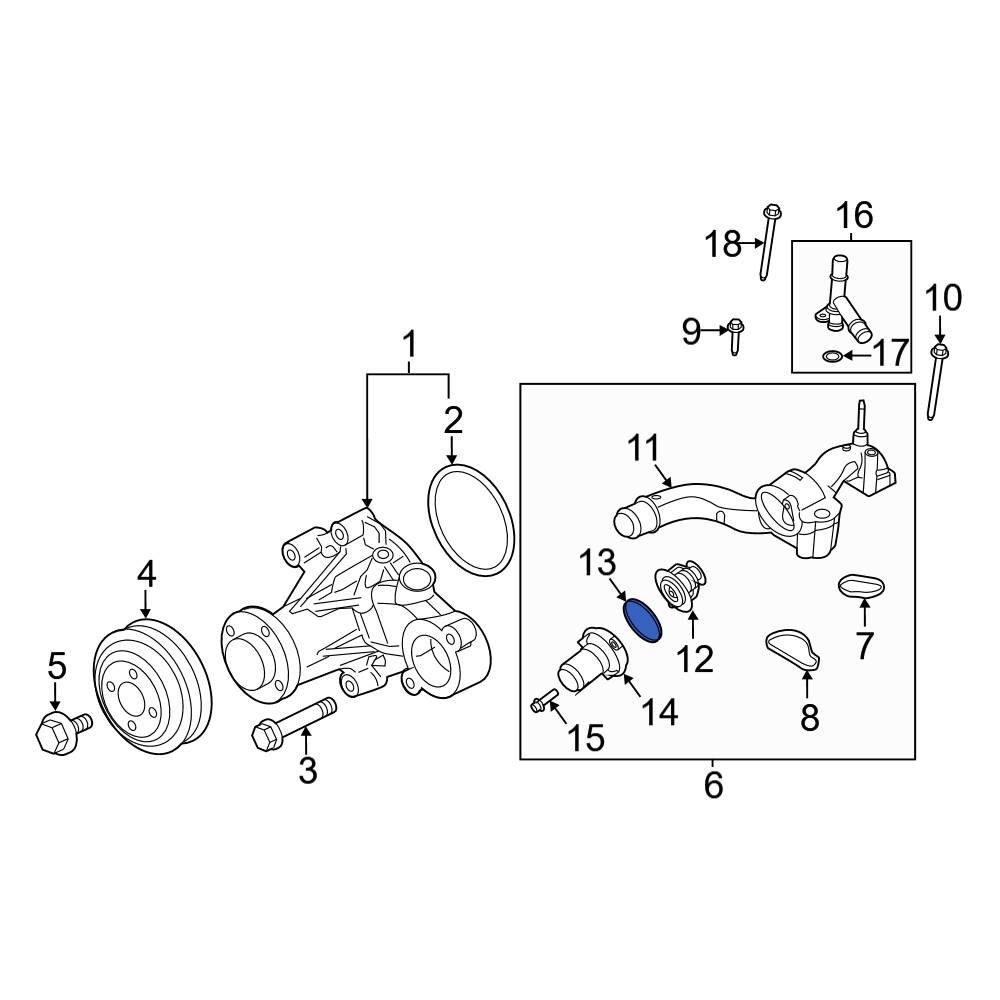 Ford OE BR3Z8255A - Engine Coolant Thermostat Gasket