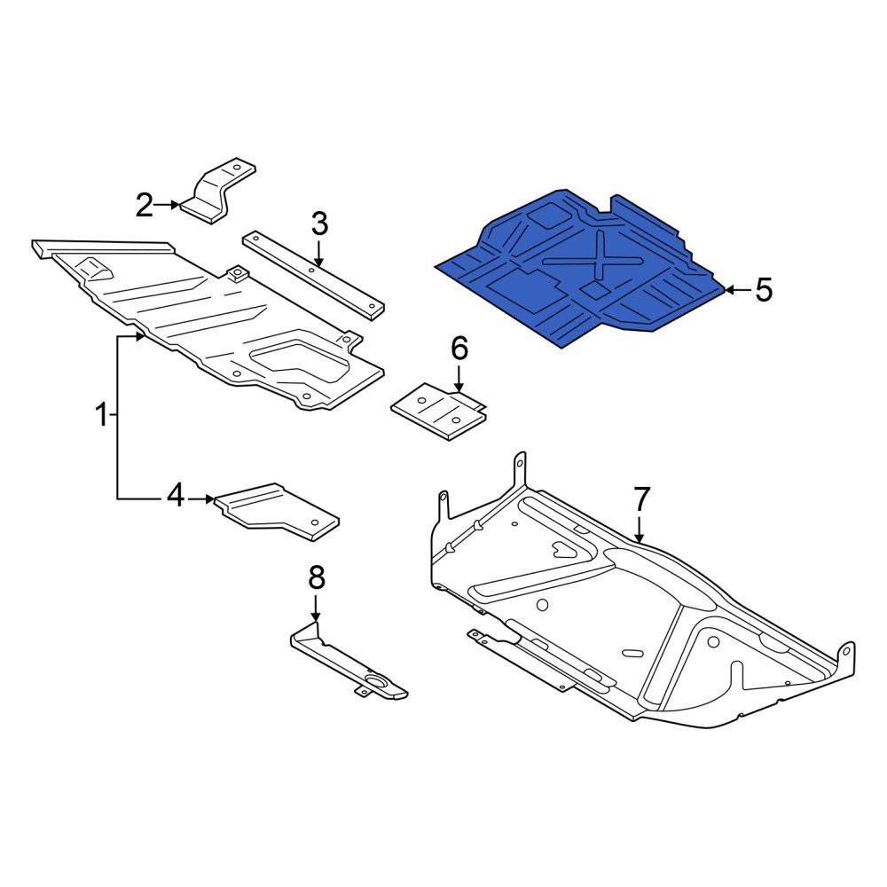 Ford OE FL3Z5D032E - Front Powertrain Skid Plate