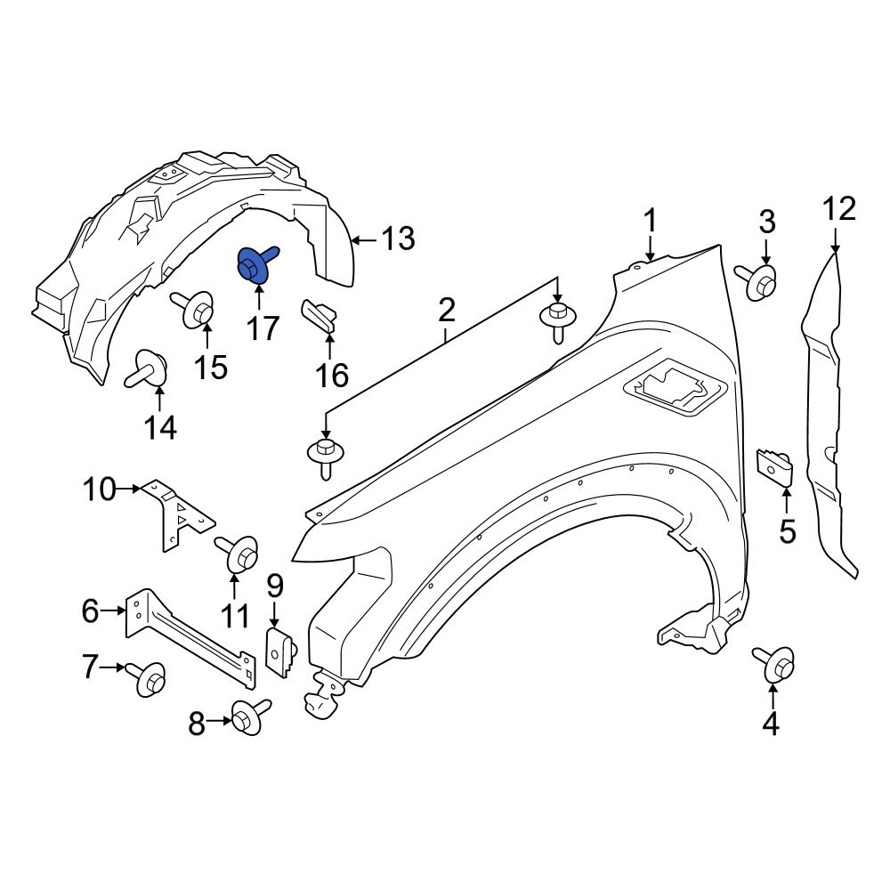 Ford OE W705589S300 - Fender Liner Retainer