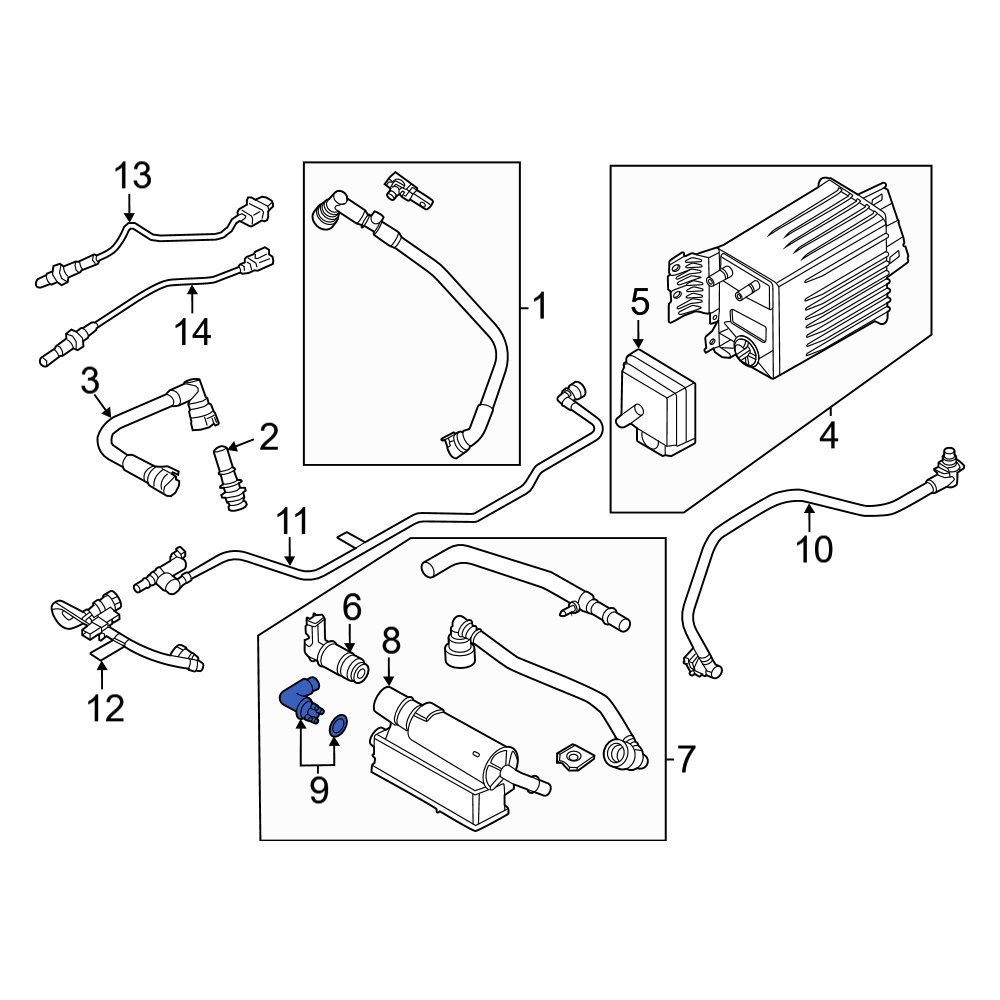 Ford OE 9L3Z9E629A - Evaporative Emissions System Line Adapter