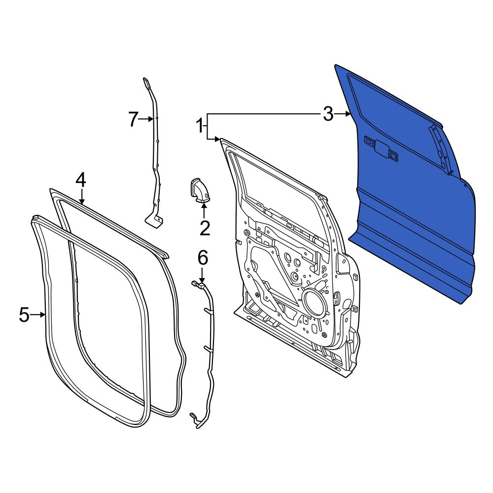 Ford OE ML3Z1624700C - Rear Right Outer Door Outer Panel