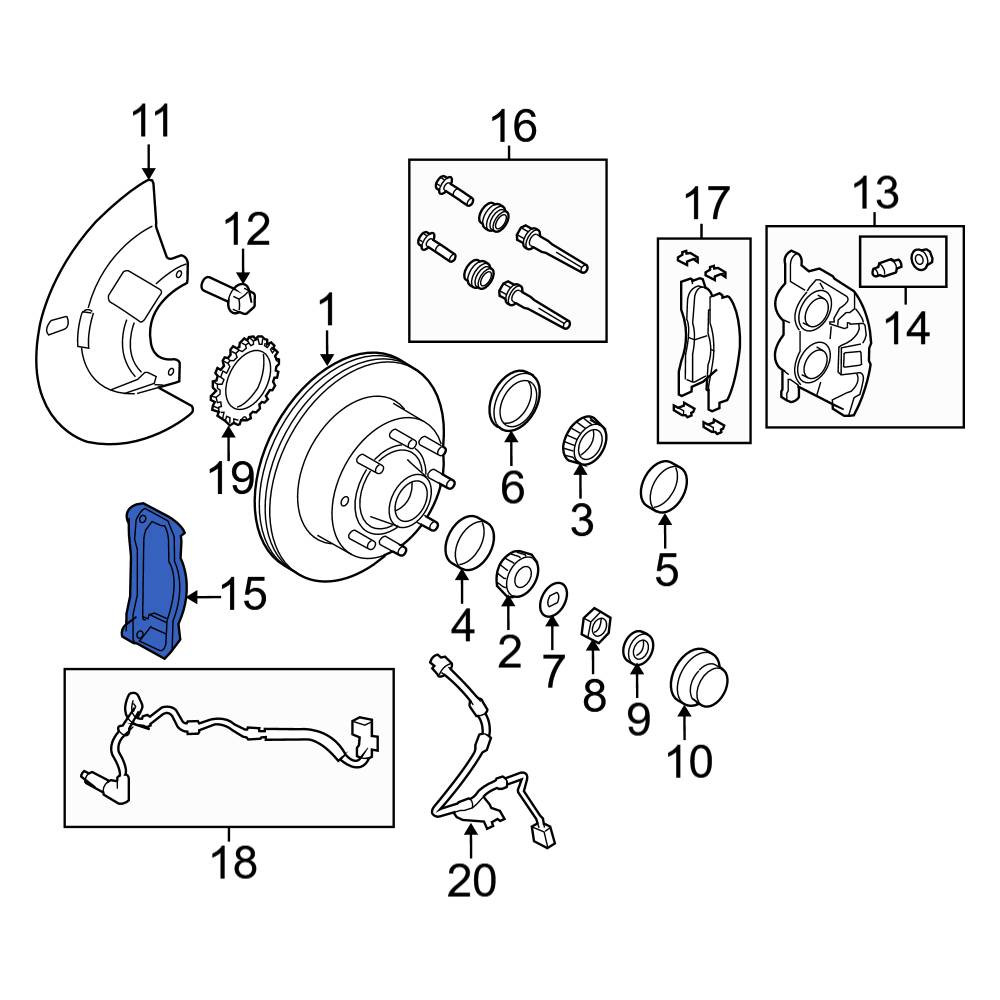 Ford OE 8C2Z2B292C - Front Disc Brake Caliper Bracket