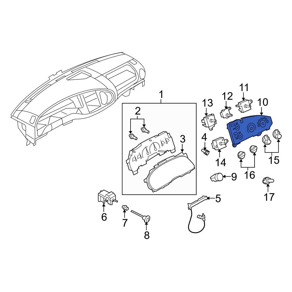 Ford OE F7UZ19B888BB - HVAC Temperature Control Panel