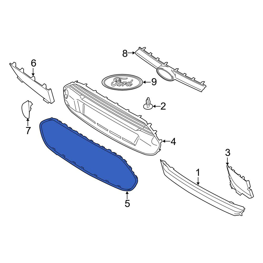 Ford OE DT1Z8419B - Front Center Grille Molding